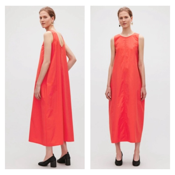 COS | Dresses | Cos Sleeveless Balloon Cotton Blend Long Midi Dress In ...
